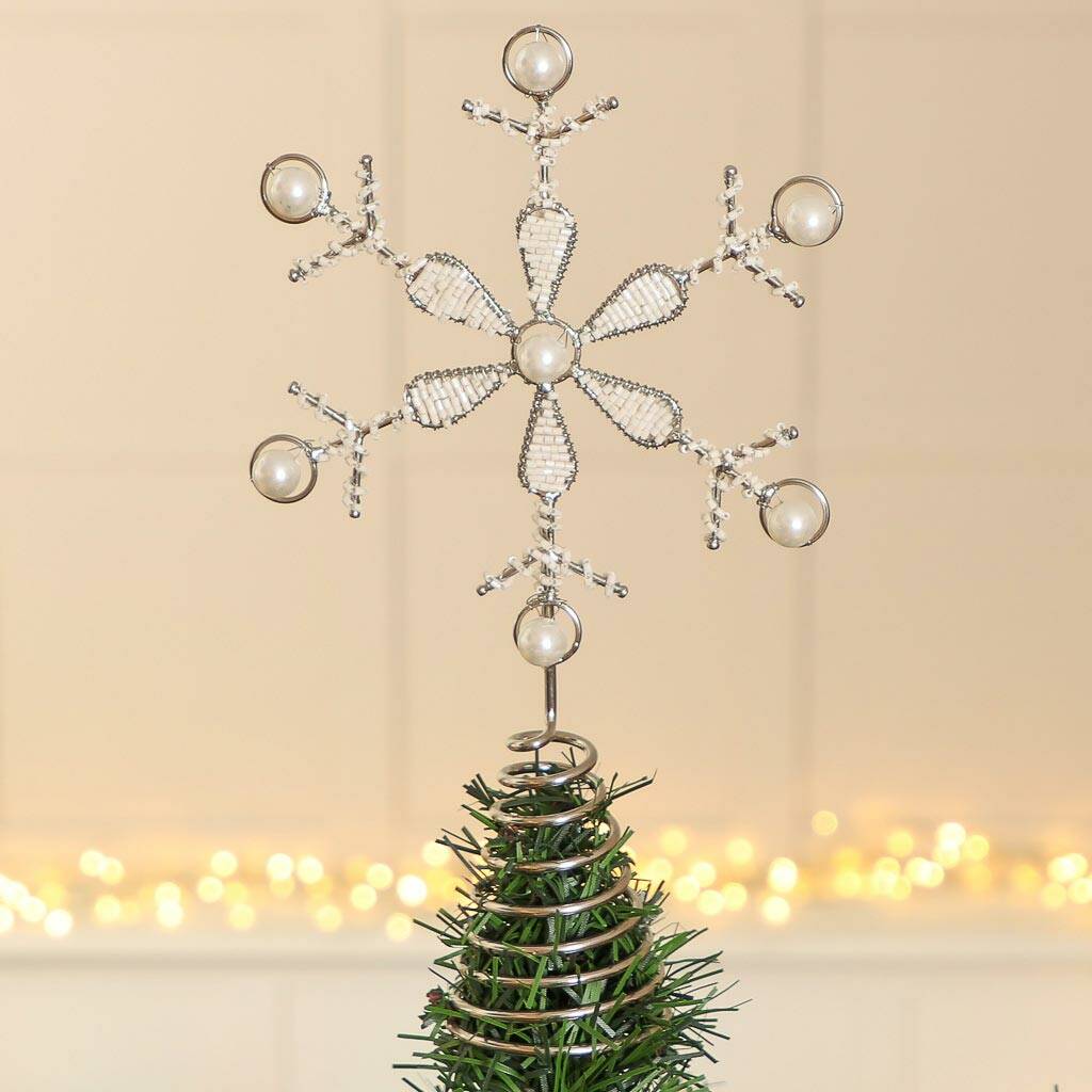 Handmade White Snowflake Christmas Tree Topper By Dibor ...