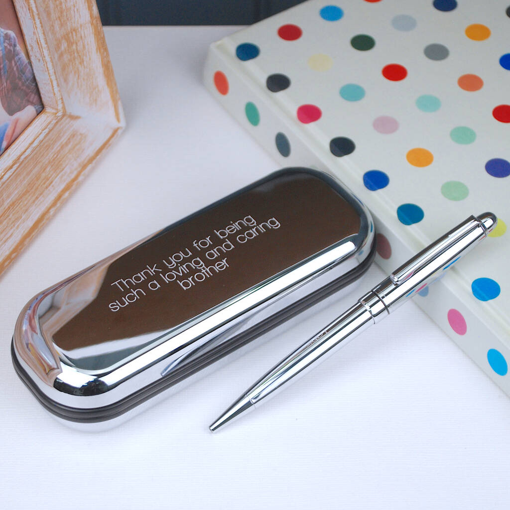 Personalised Boxed Chrome Pen By Penelopetom | notonthehighstreet.com