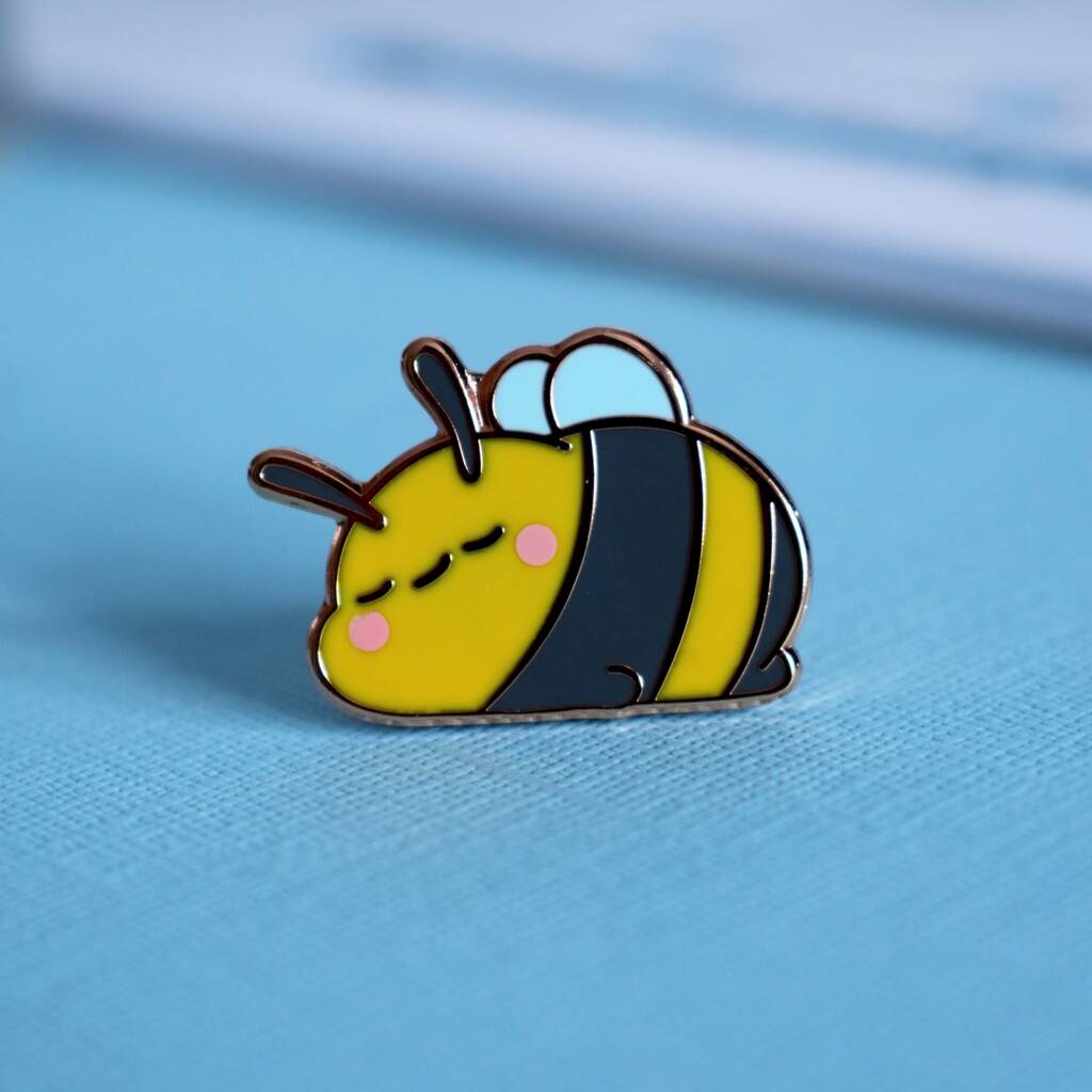 Cute Sleepy Bee Enamel Pin By Toastedink