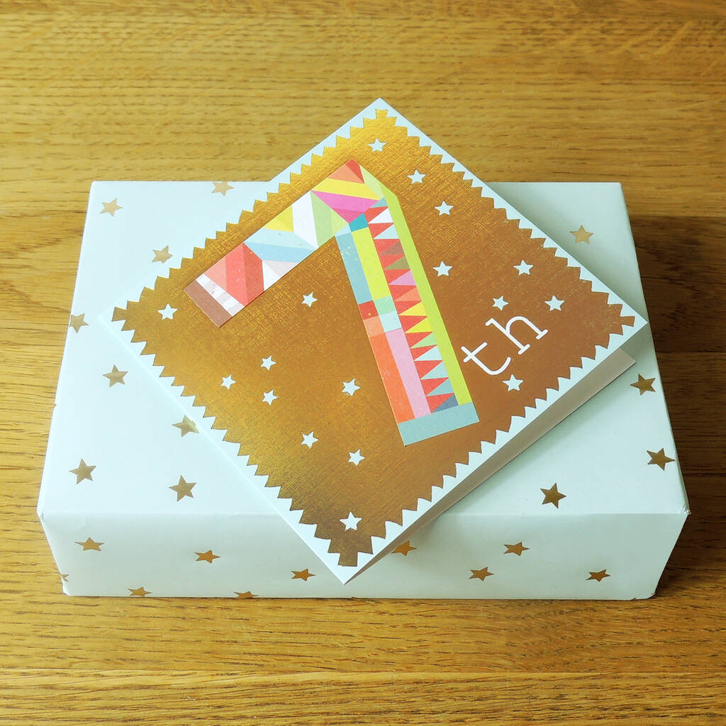 Gold Foiled Number Seven Card By Kali Stileman Publishing ...