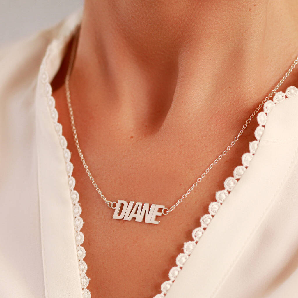 Personalised Name Necklace In Sterling Silver By J S Jewellery