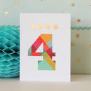 mini gold star number four card by kali stileman publishing ...