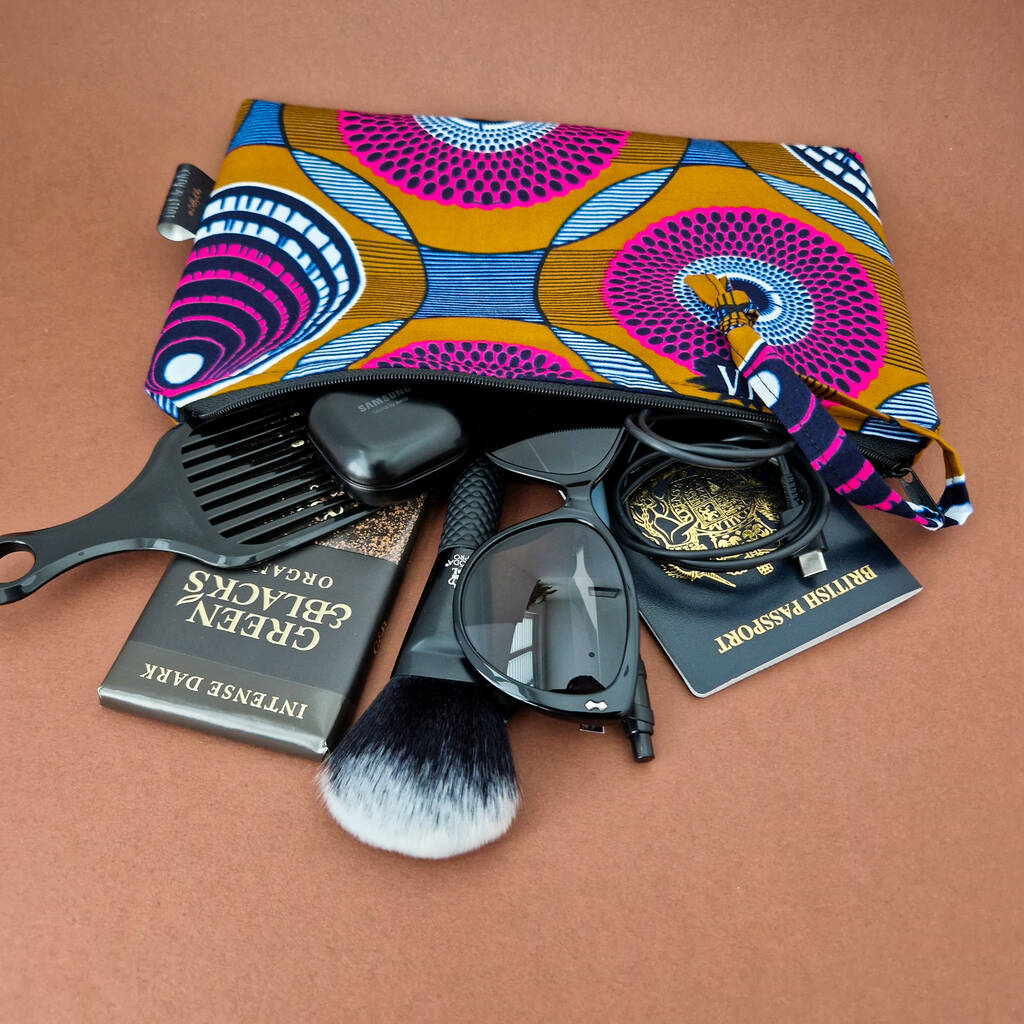 Large African Print Zip Pouch | Bukayo Print By Lolly & Kiks ...