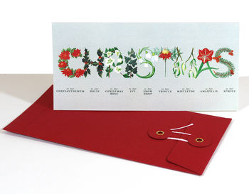 Long Christmas Card By The Botanical Abc | notonthehighstreet.com