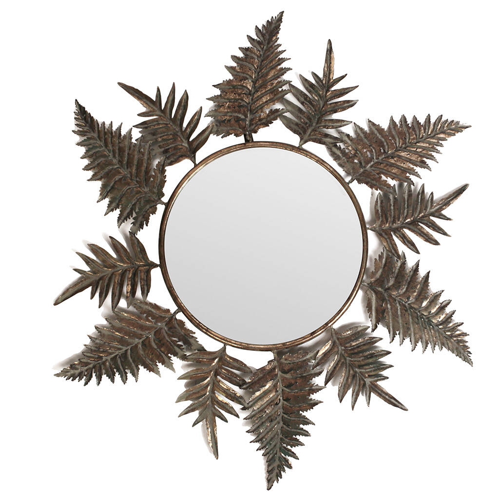 Vintage Style Decorative Leaf Mirror By Dibor