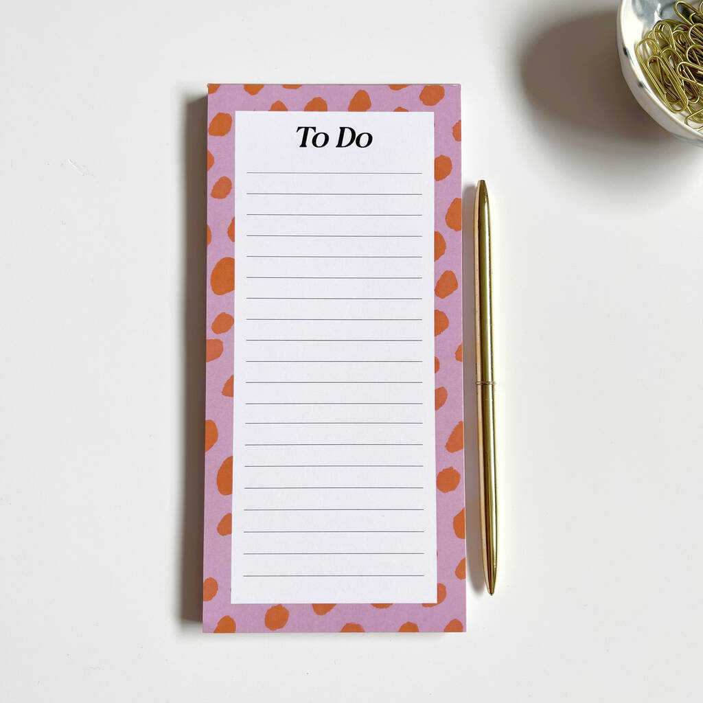 Pink And Orange Dl Tall To Do Notepad By Georgia B Designs ...