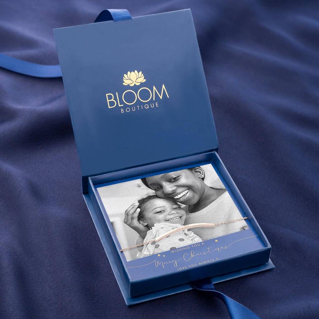 Skinny Bar Personalised Message Bracelet Gift Set By Bloom Boutique ...