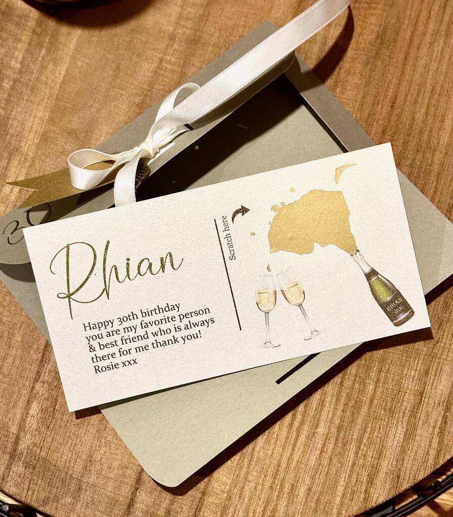 Personalised Birthday Scratch Gift Card And Envelope By PureCreationGifts