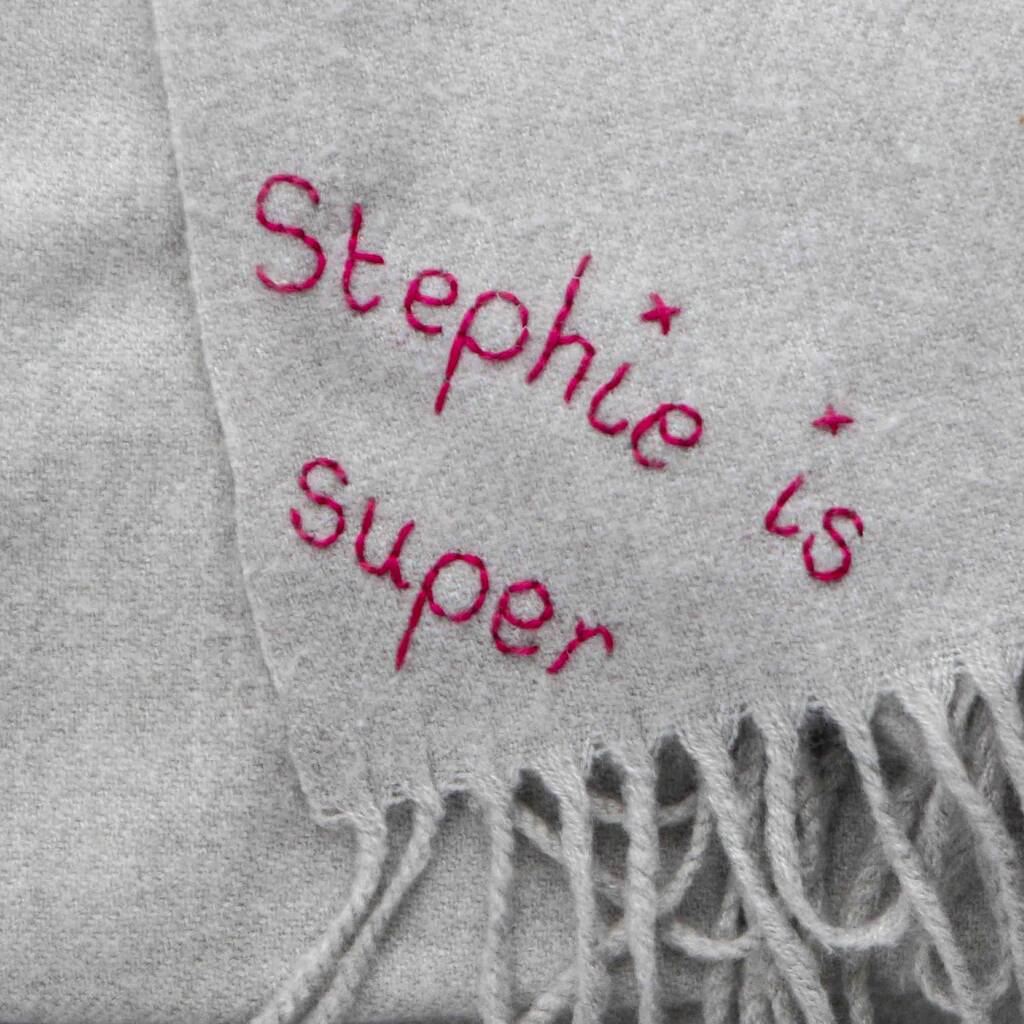 Pink Soft Cashmere Personalised Message Scarf Gift By StephieAnn ...