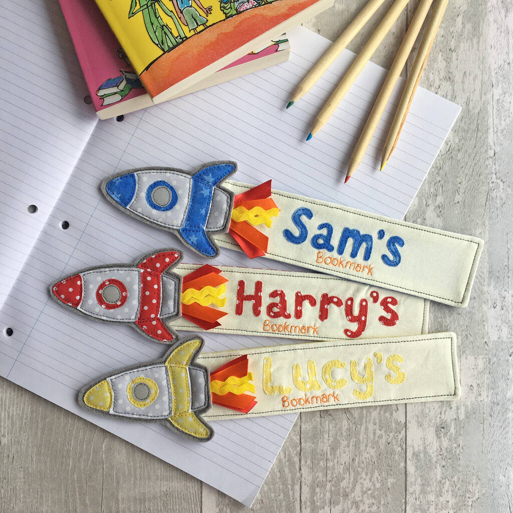 personalised children's rocket ship bookmark by cherish handmade ...