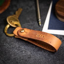 'austin' Personalised Leather Loop Keyring By Man Gun Bear ...