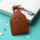 personalised leather child's drawing key ring by hold upon heart ...
