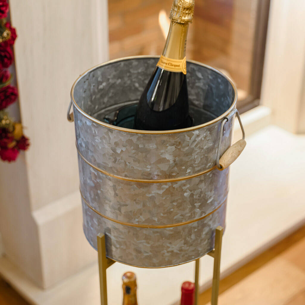 Gold Banded Standing Ice Bucket By Dibor | notonthehighstreet.com