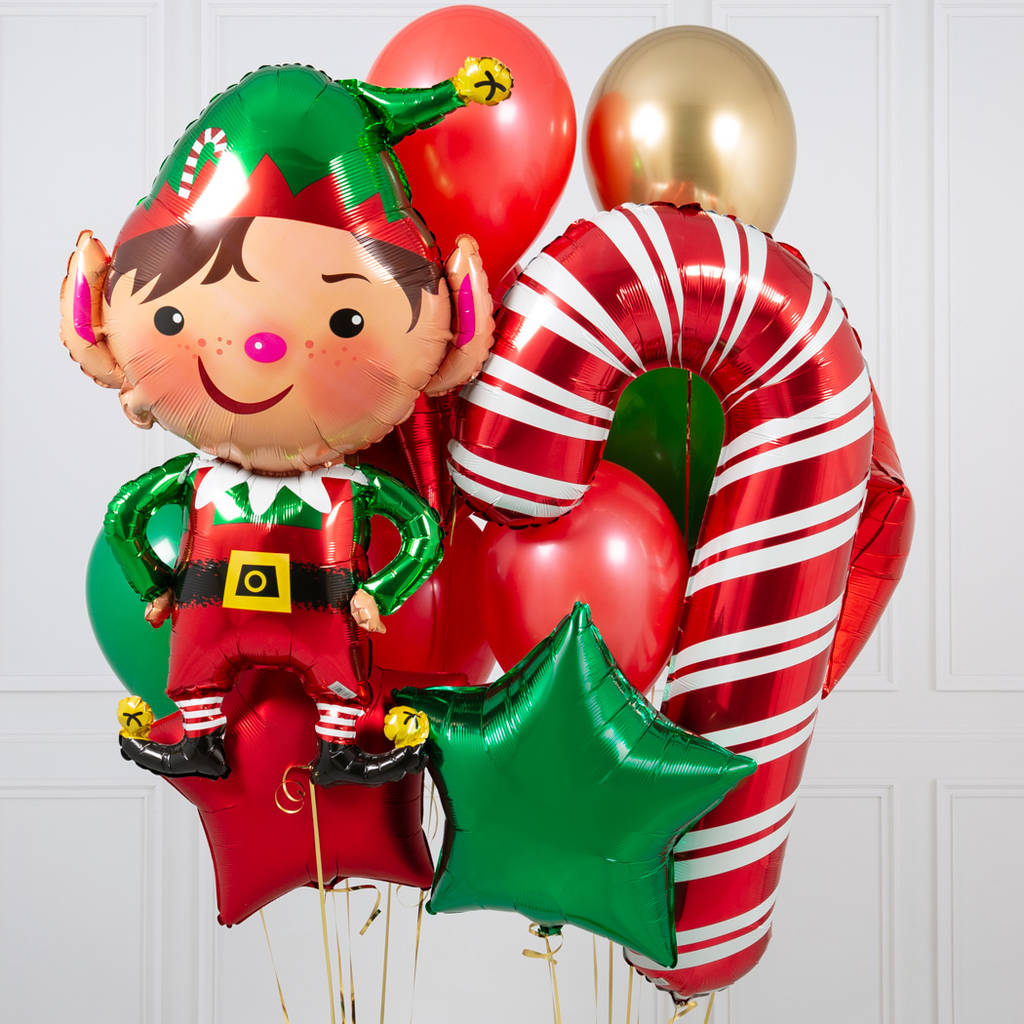 Christmas Elf Crazy Balloon Bunch By Bubblegum Balloons ...