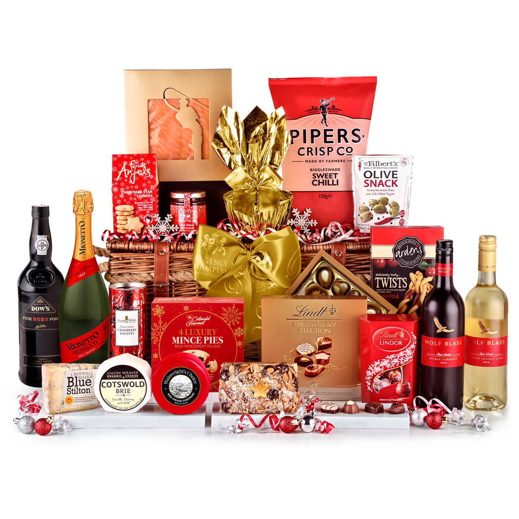 Gourmet Indulgence Food Hamper With Sparkling Prosecco By Regency Hampers