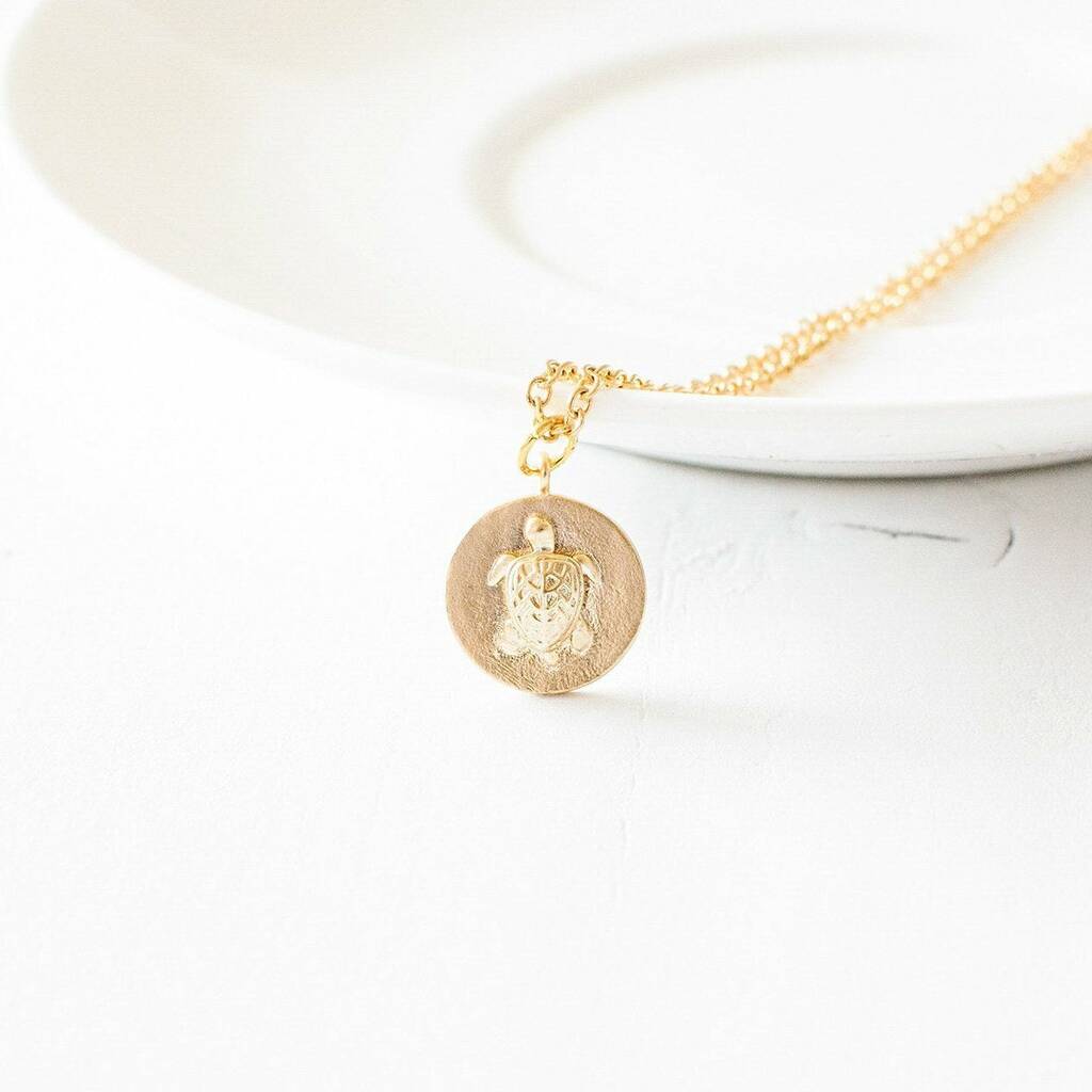 gold coin turtle necklace by juju treasures | notonthehighstreet.com
