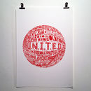 Manchester United Football Typography Print By Sketchbook Design ...
