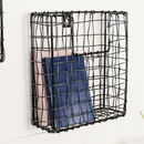 set of three wall mounted black wire storage baskets by dibor ...