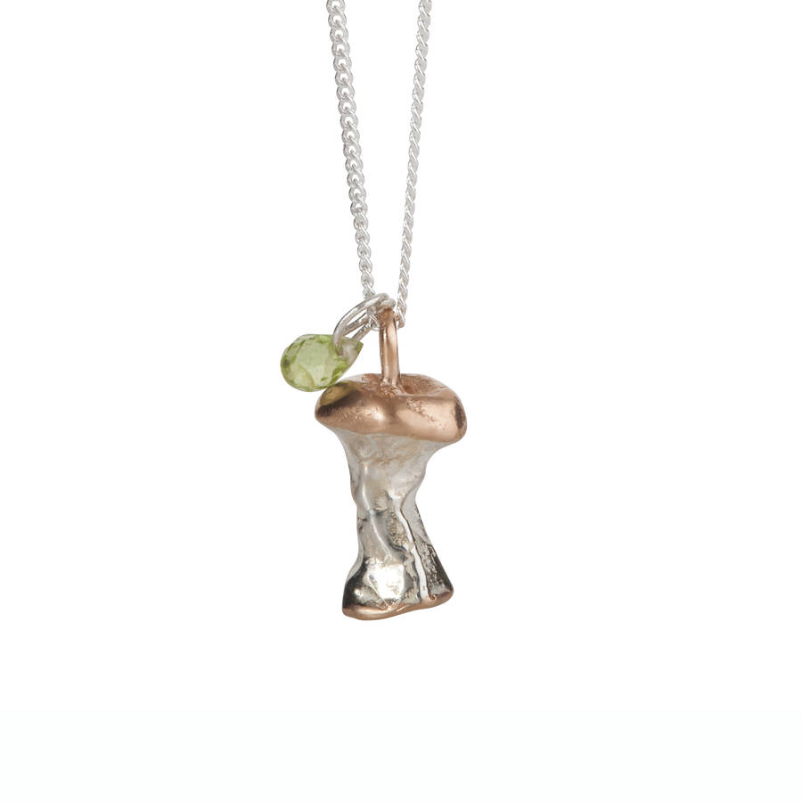 silver and gold apple core necklace by by emily | notonthehighstreet.com