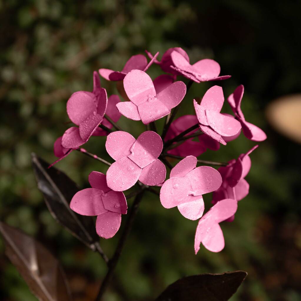 Pink Hydrangea Recycled Metal Garden Sculpture By Chi-Africa ...