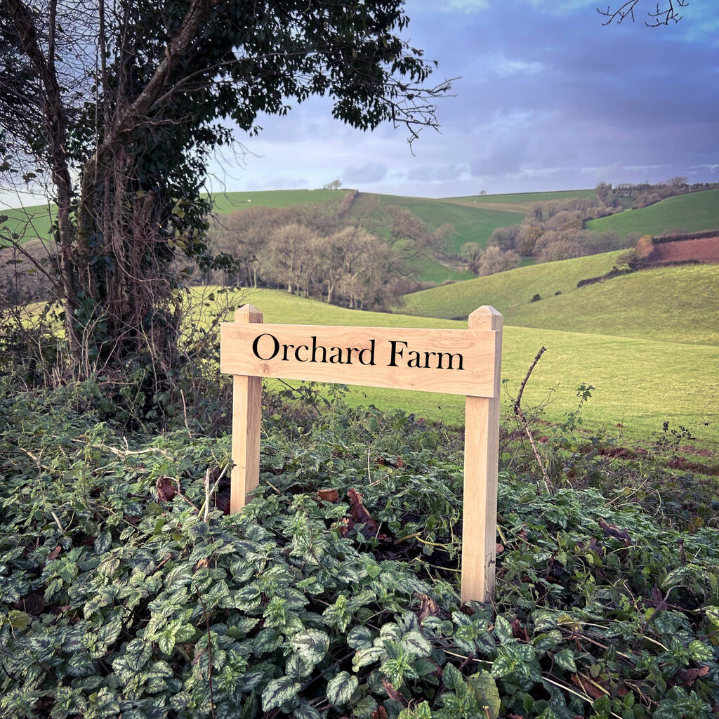 Custom Engraved House Sign With Posts By Grain Designs ...