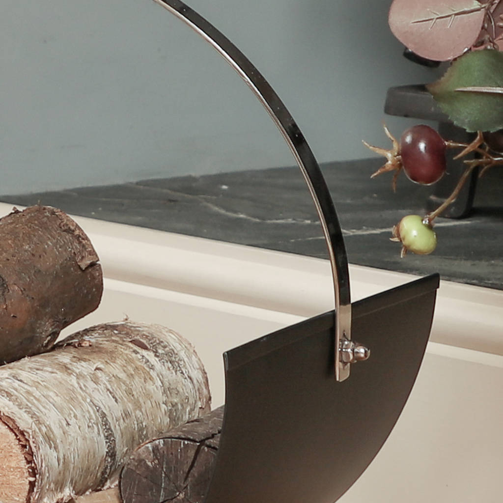 Crofton Black And Chrome Fireside Log Holder By Dibor ...