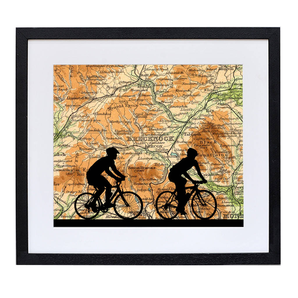 Personalised Cycling Map Print By Atlas & I | notonthehighstreet.com