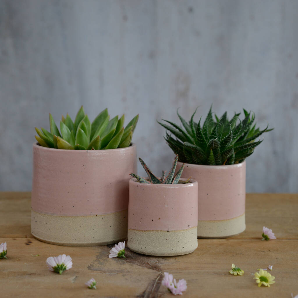 Set Of Two Handmade Stone Ceramic Plant Pots By Habulous ...