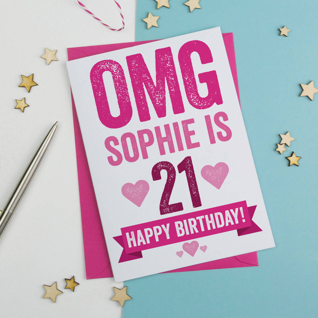 21st Birthday Card Personalised By A Is For Alphabet 