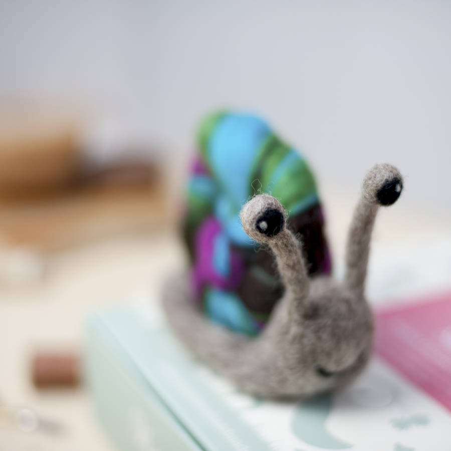 snail needle felting craft kit by hawthorn handmade ...