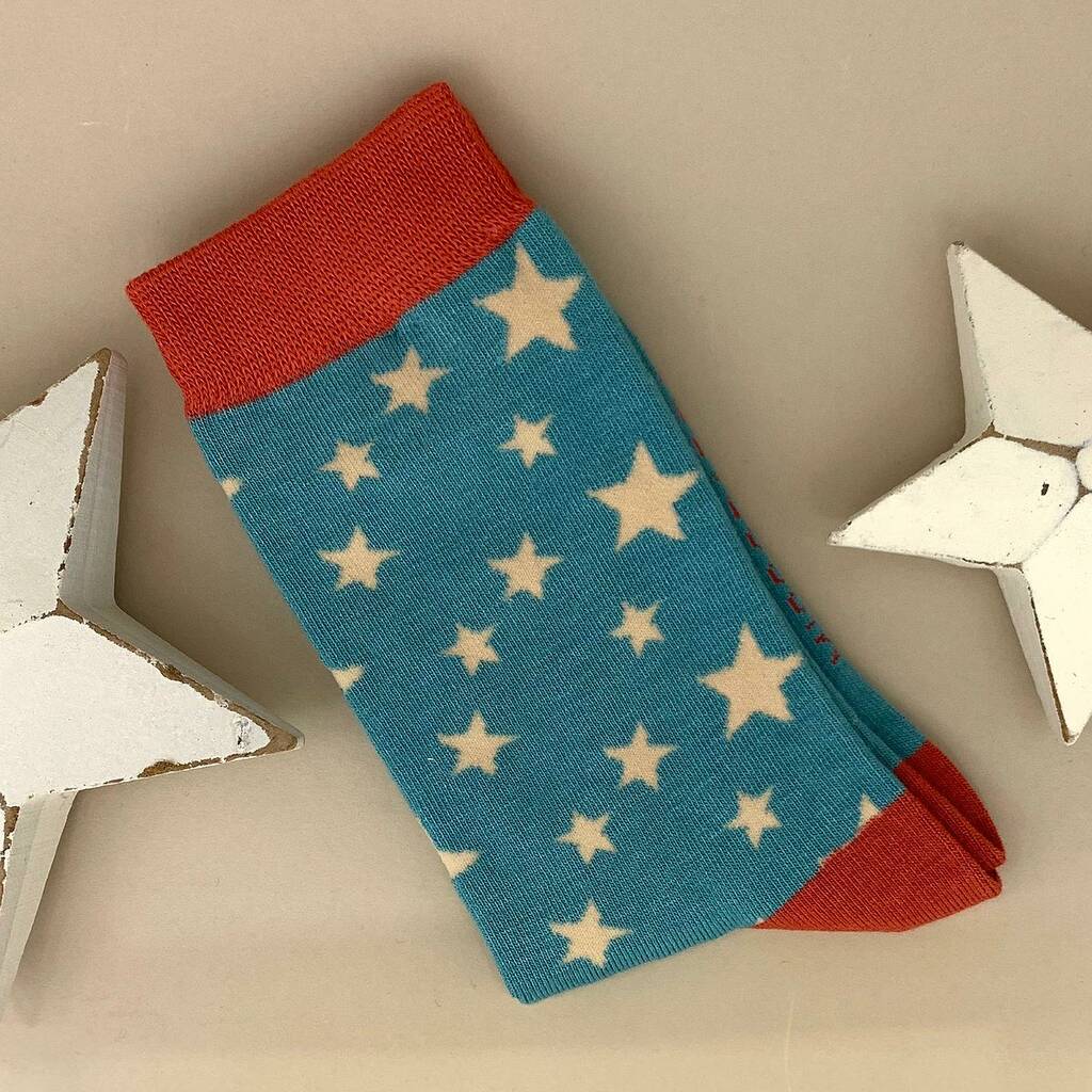Bamboo Stars Socks In Light Teal By Nest Gifts