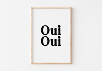 Typographic Bathroom Bedroom Oui Oui French Print By Lune Club ...