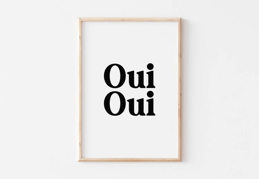 Typographic Bathroom Bedroom Oui Oui French Print By Lune Club ...