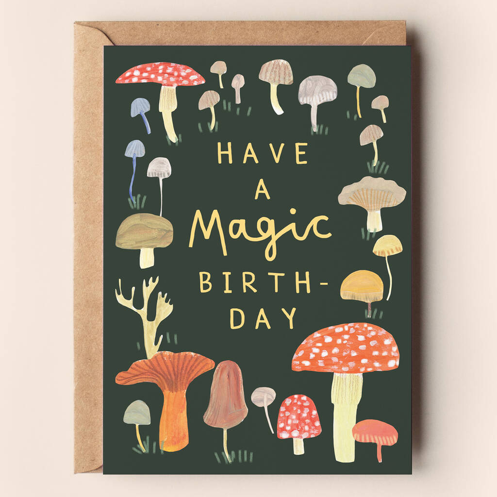 Magic Mushroom Birthday Card By Darcie Olley