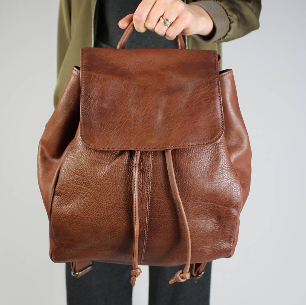 'Jenny' Leather Women's Backpack Bag In Natural By Vintage Child ...