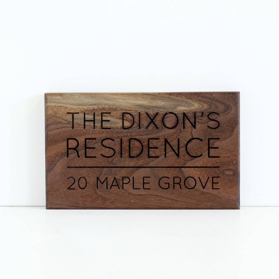 personalised wooden house sign by hot dot laser | notonthehighstreet.com