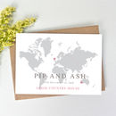 world map wedding invitation postcard by paper and inc ...