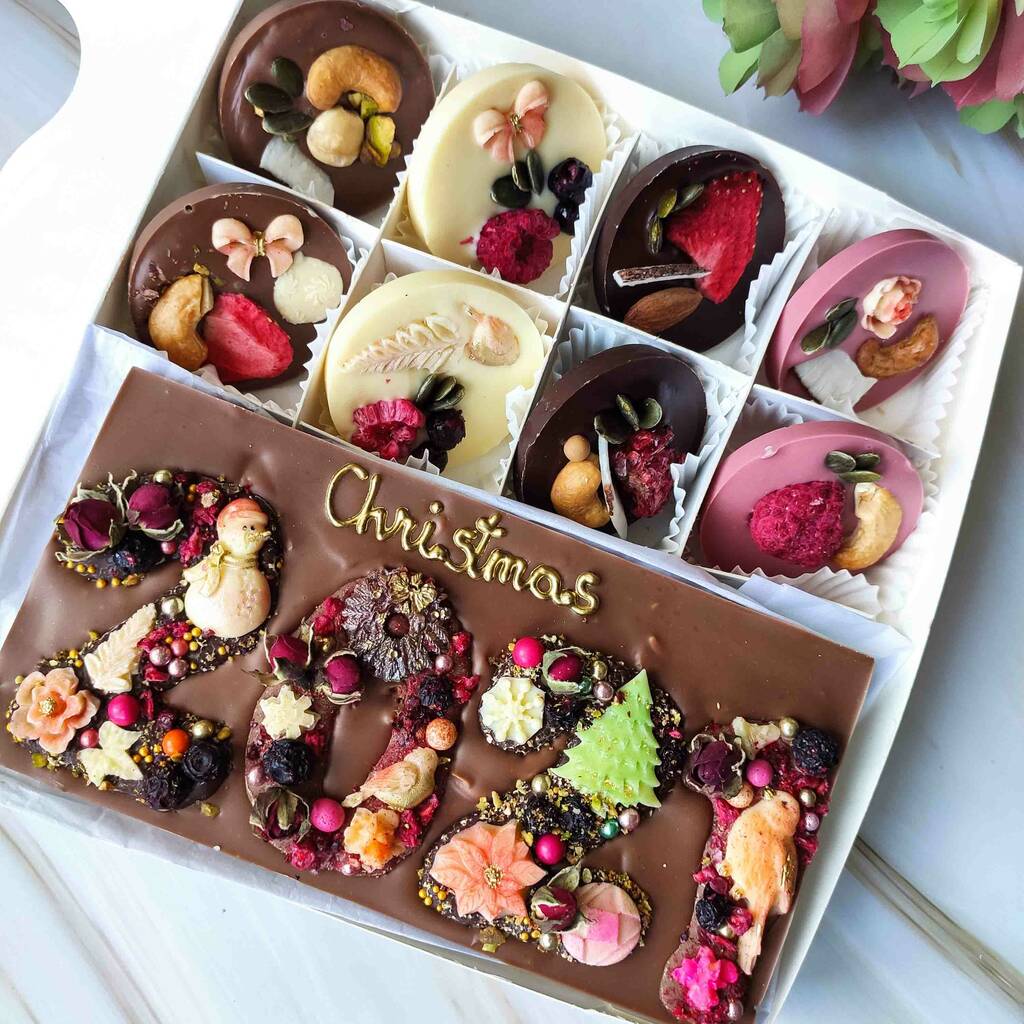 2021 Christmas Personalised Chocolate Gift Box By The Unique Chocolate ...