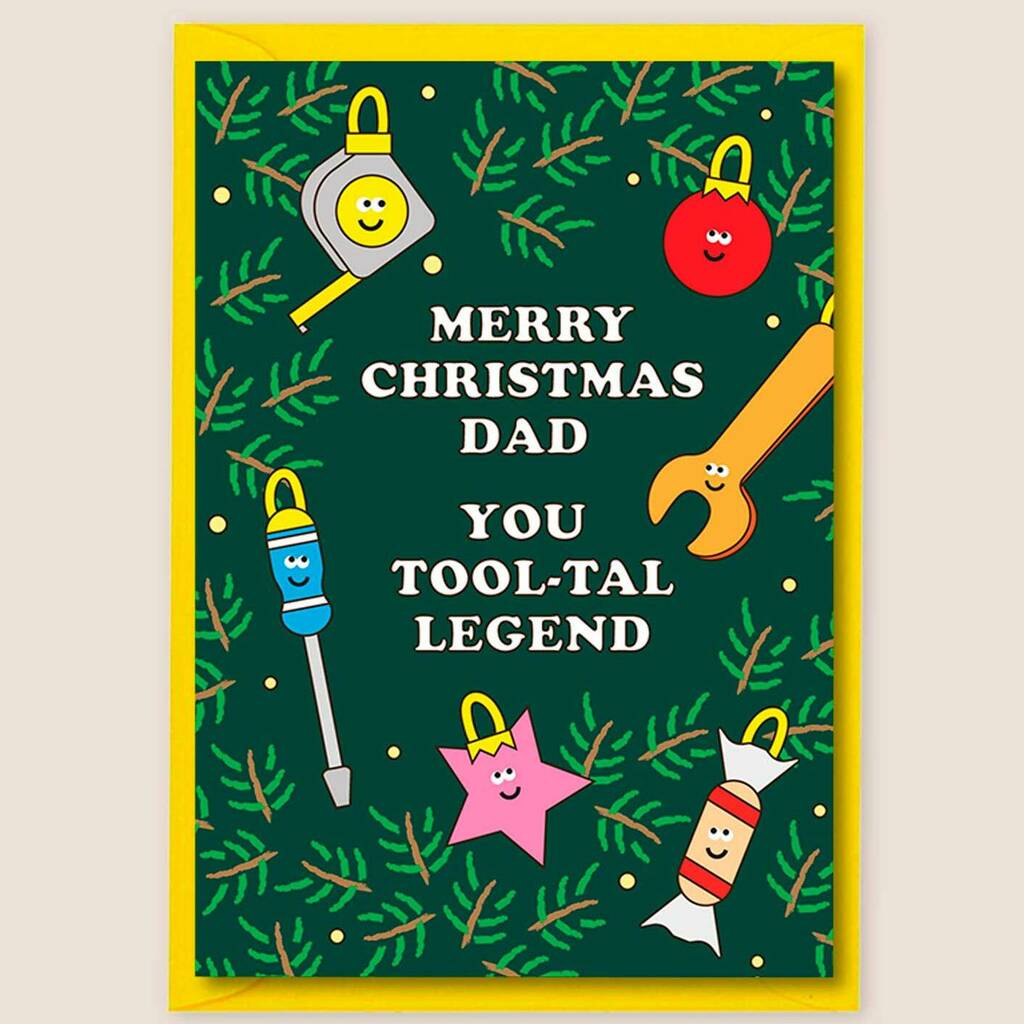 Merry Christmas Dad Joke Diy Tools Funny Dad Xmas Card By I AM A