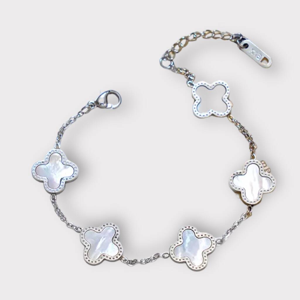 Silver Clover Bracelet By SRCOLLECTION