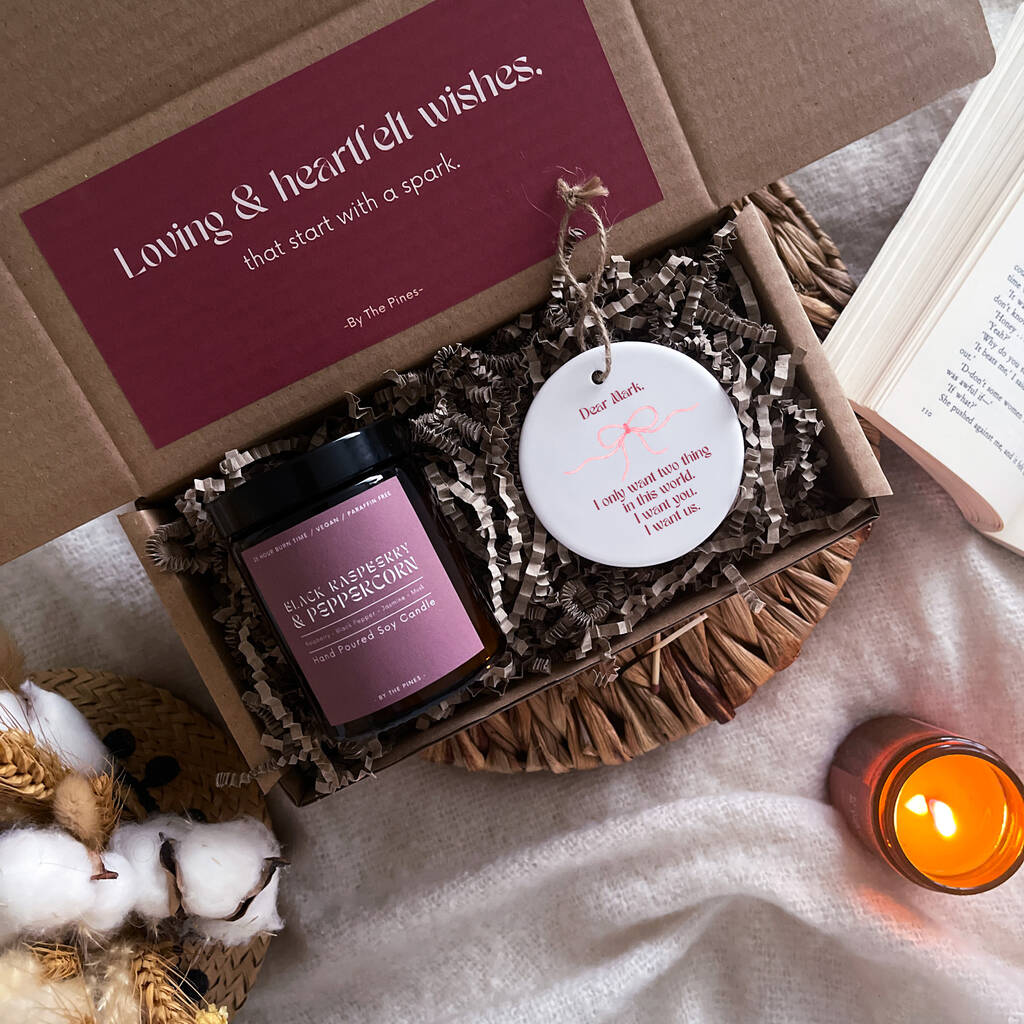 Personalised I Want You Valentine's Candle Gift Set By By The Pines