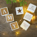 Personalised White Wooden Keepsake Blocks By Natural Gift Store ...