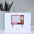 Retro Television Greetings Card By Fiona Clabon Illustration ...