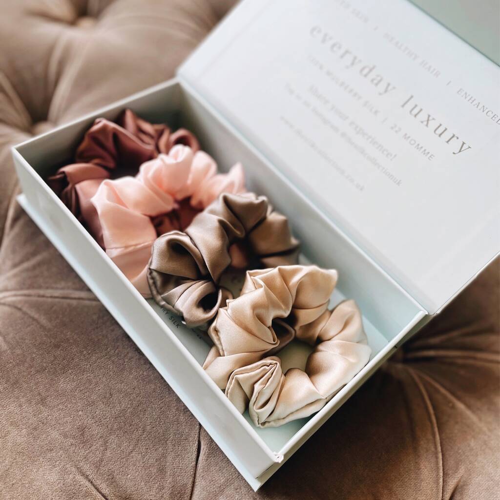Mulberry Silk Scrunchies Gift Set By The Silk Collection ...