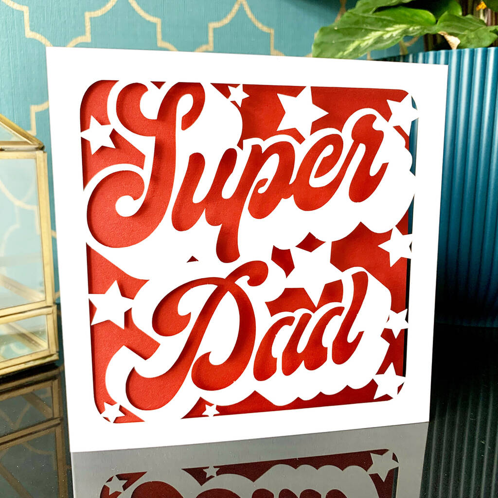 Super Dad Father's Day Card By Whole in the Middle | notonthehighstreet.com