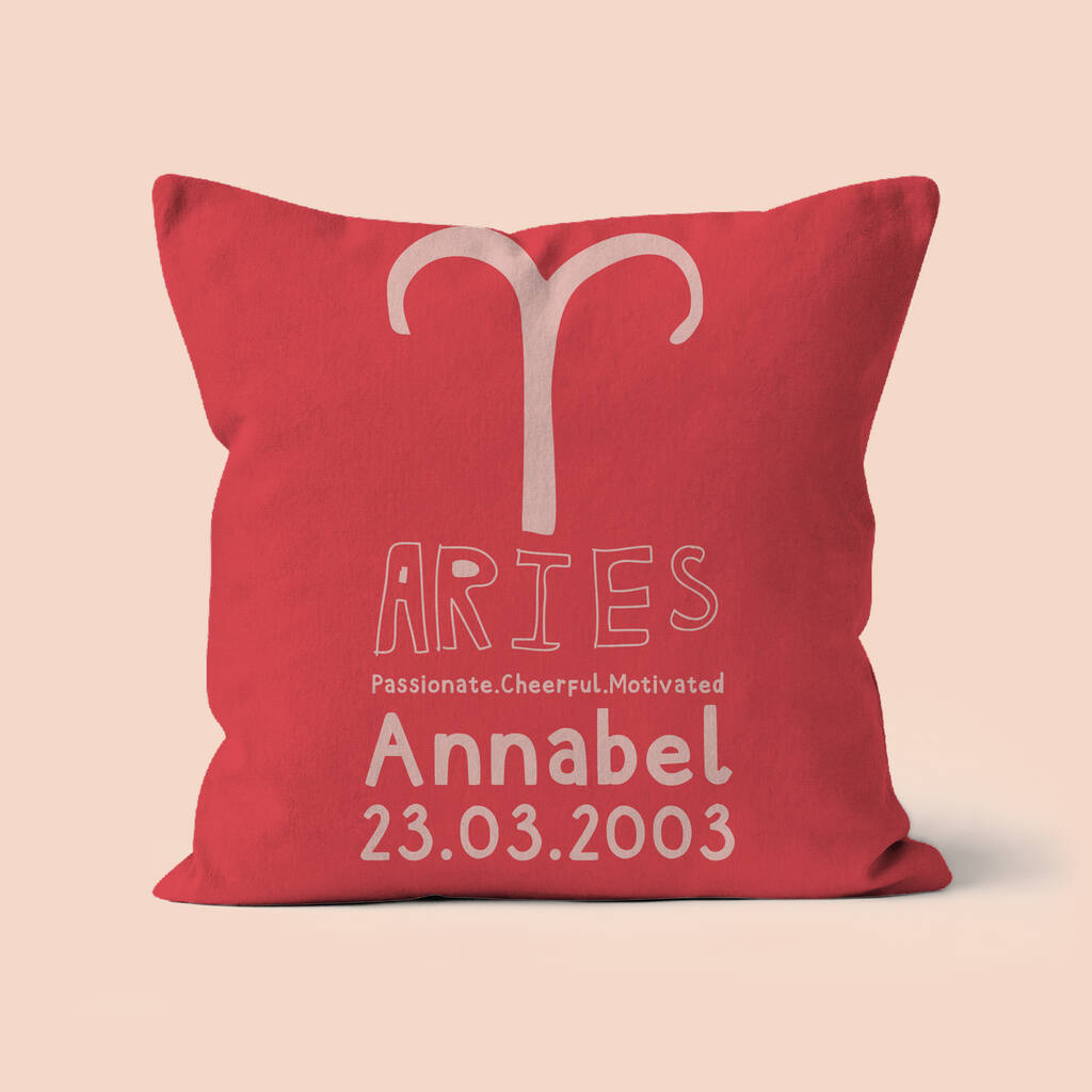Personalised Aries Zodiac Star Sign Cushion By Tillie Mint Loves