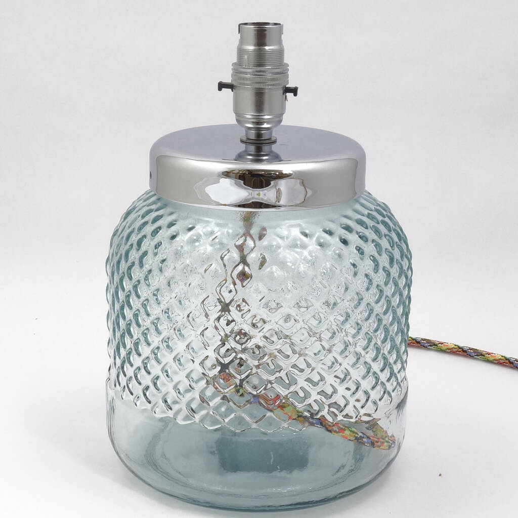 Recycled Glass Lamp | 26cm 'diamond' | Six Colours By The Recycled ...