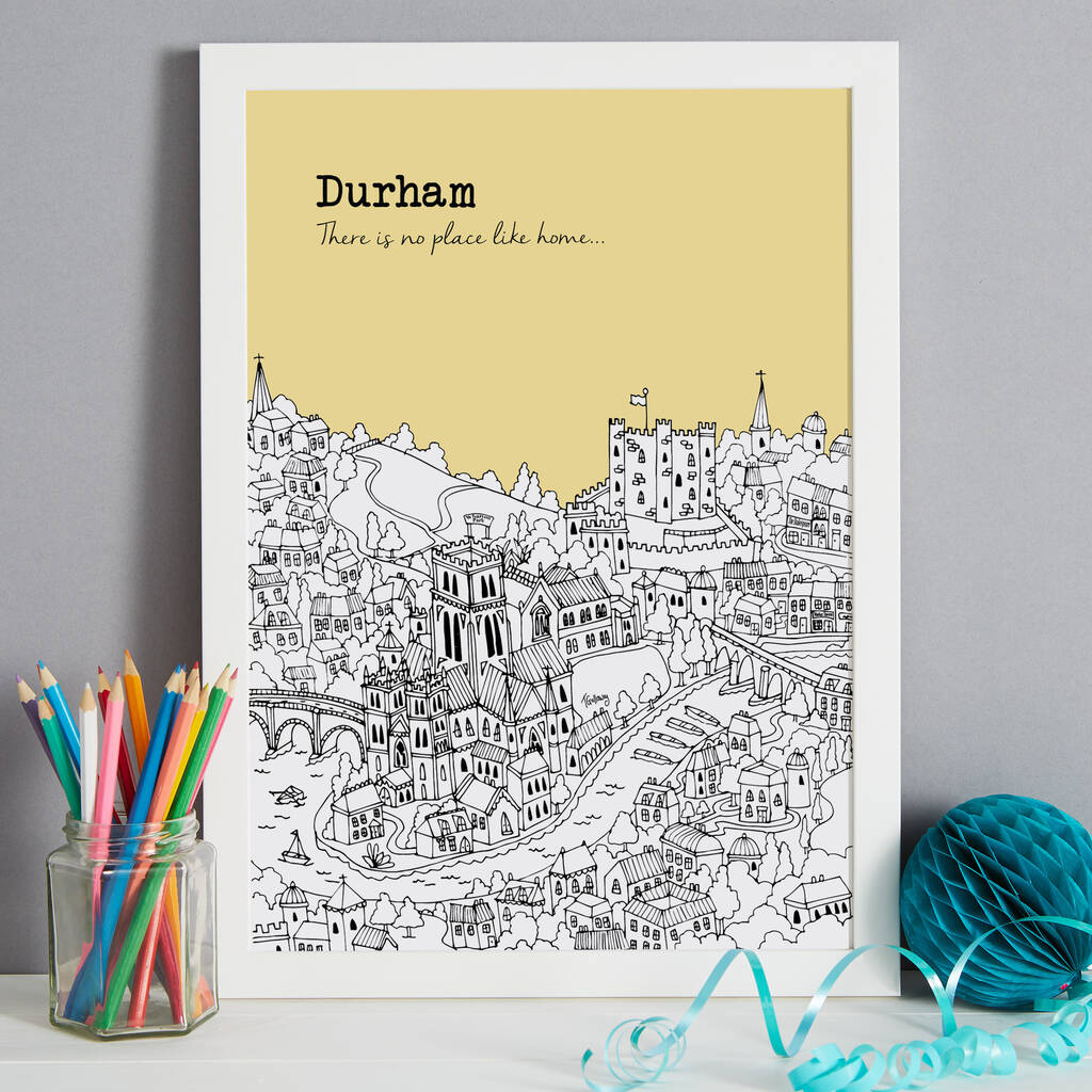 Personalised Durham Print By Tessa Galloway Illustration ...