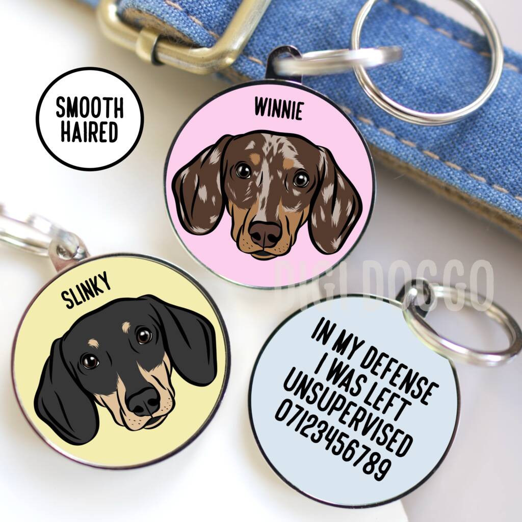 Dachshund ID Tag By Digi Doggo | notonthehighstreet.com