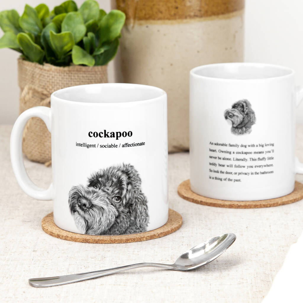 Funny Cockapoo Dog Illustration Mug By Coulson Macleod